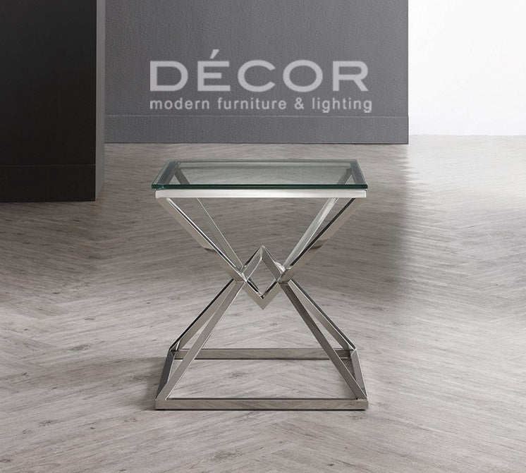 DOUBLE PYRAMID End Table – décor manila